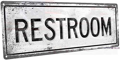 Restroom Metal Sign Home Accent Toilet Sign, Retro look family club bar ...