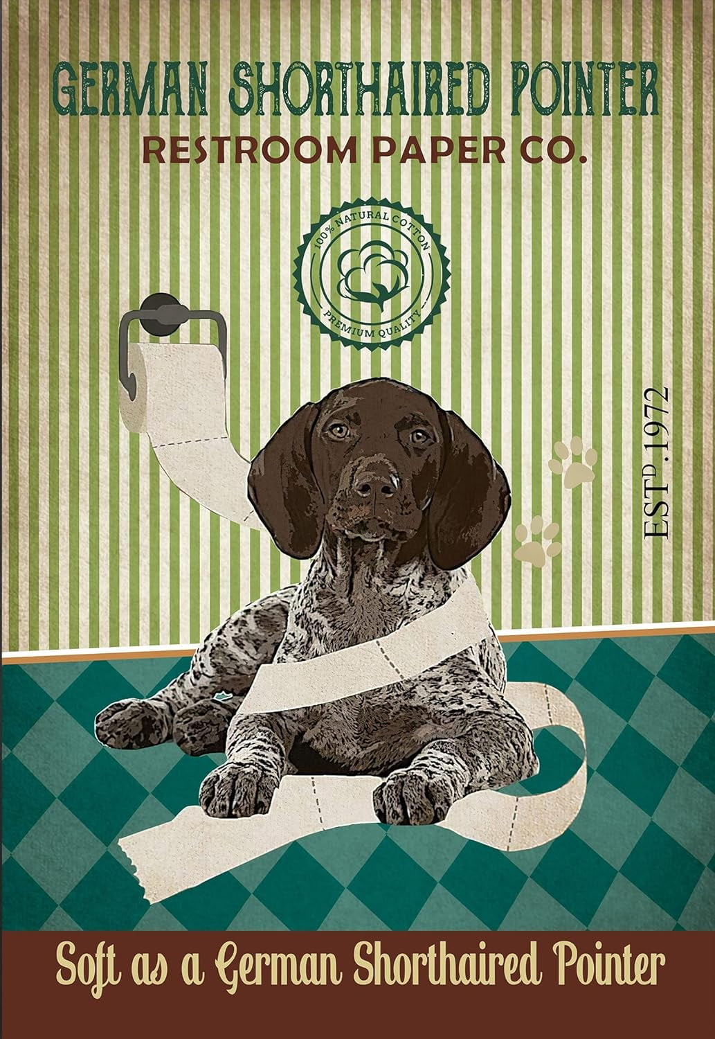 Restroom Paper Company German Shorthaired Pointer Retro Metal Tin Sign ...