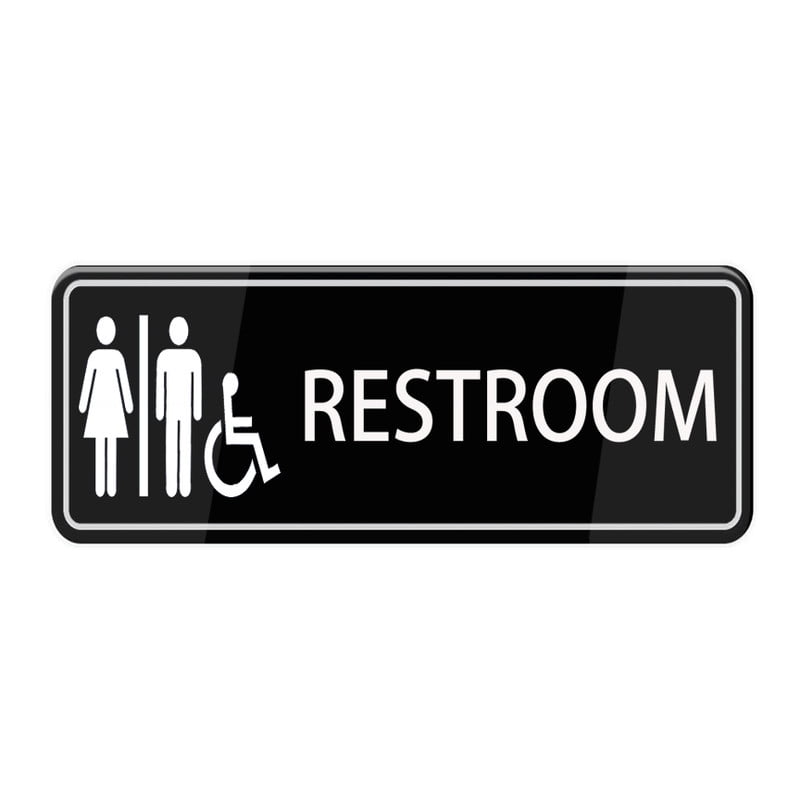 Restroom Sign,Acrylic Sign Safety Informative Sign With Symbols Great ...