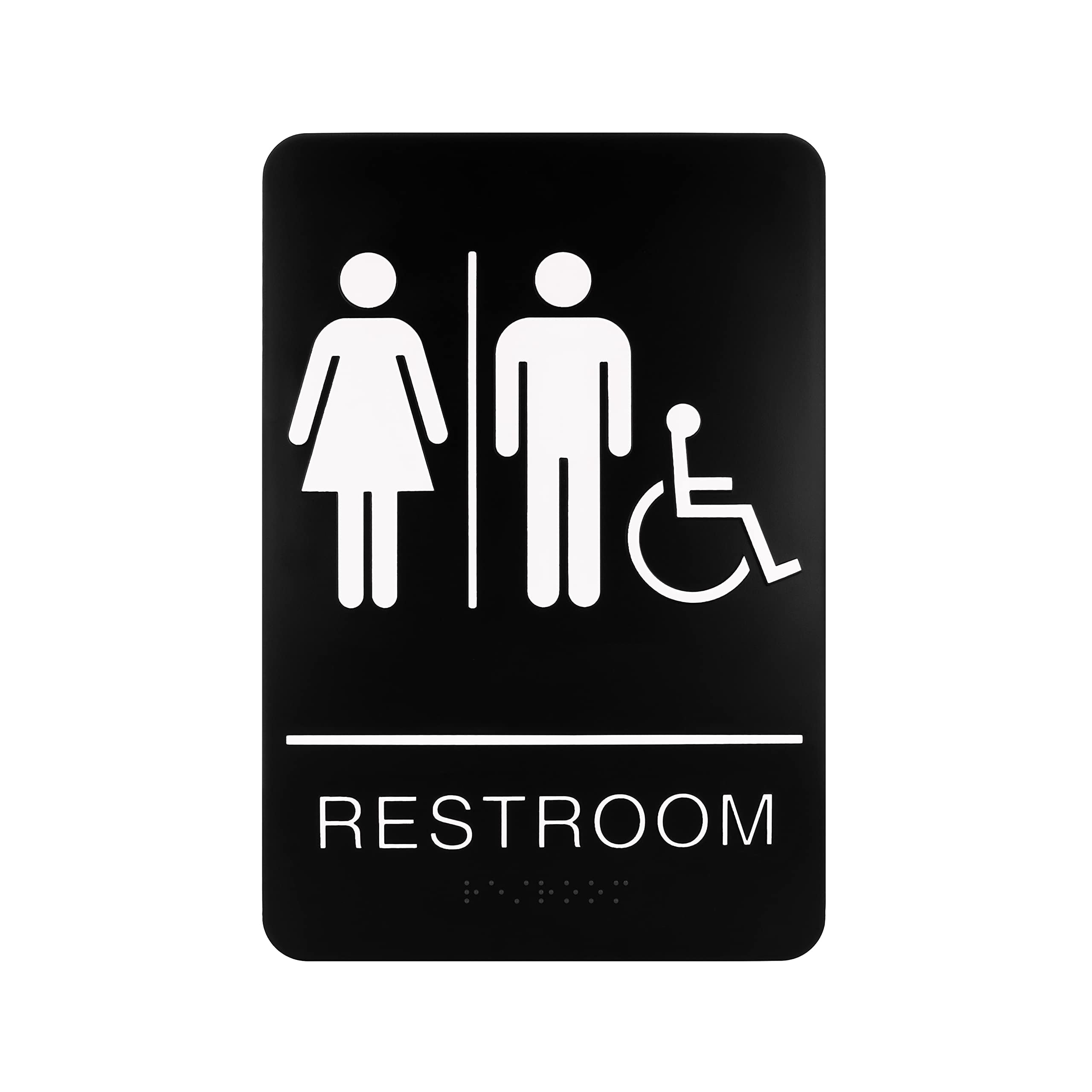Restroom Sign for Business - ADA Compliant Braille Bathroom Sign with ...