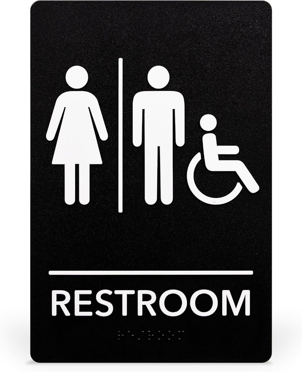 ExcelMark Restroom Sign for Business - ADA Compliant Braille Bathroom ...