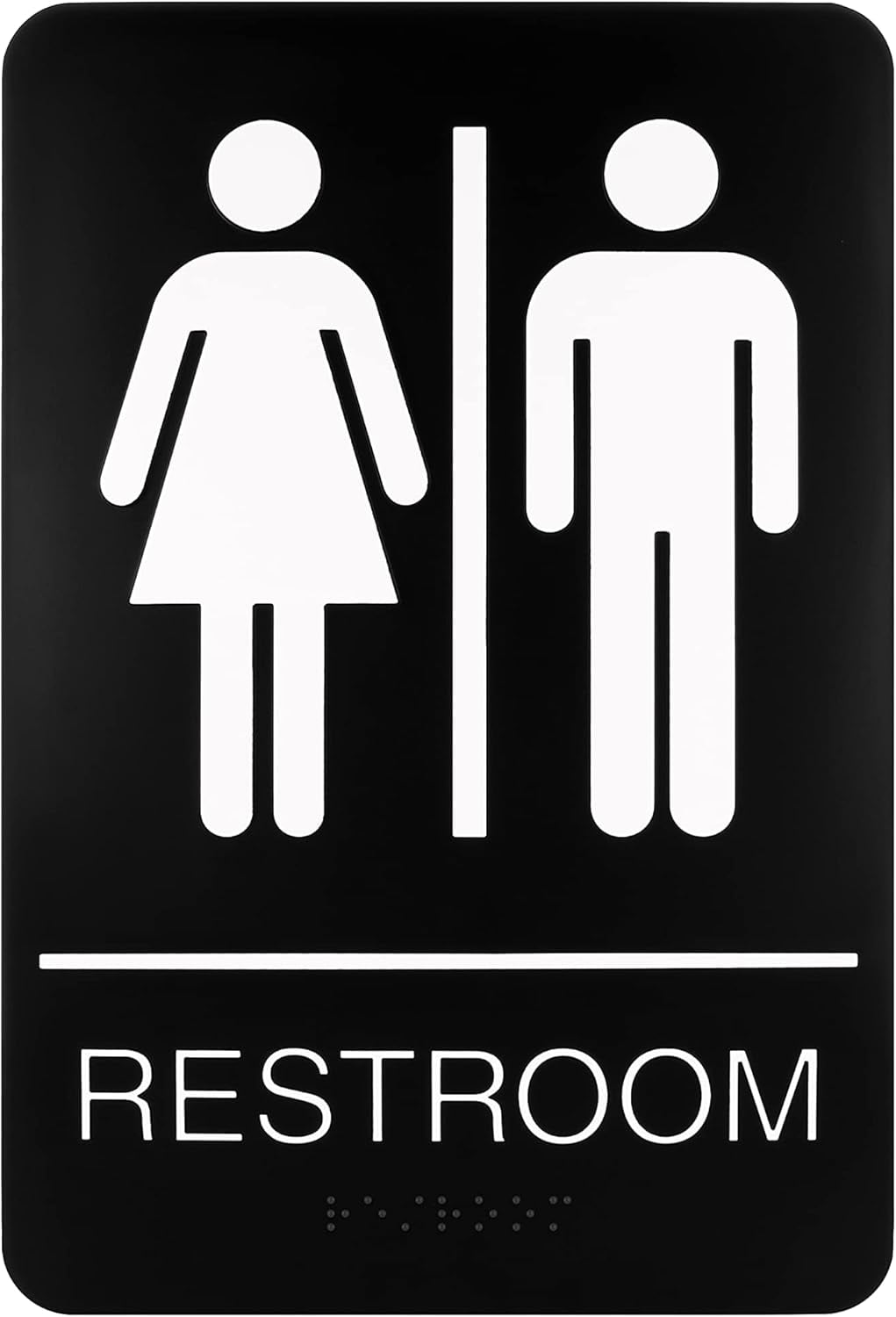 Restroom Sign for Business - ADA Compliant Braille Bathroom Sign with ...