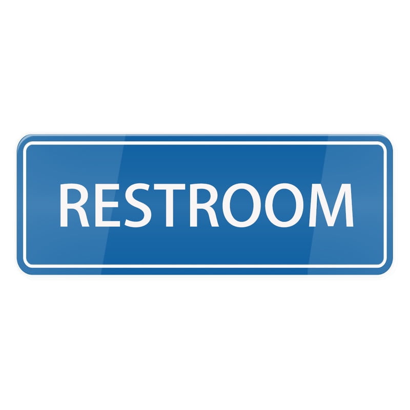 Restroom Sign For House (With Strong Adhesive Tape), 3" X 10" Premium ...