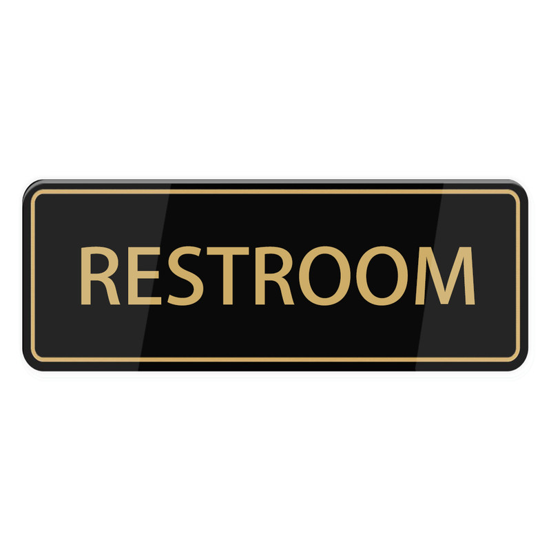 Restroom Sign For House (With Strong Adhesive Tape), 3" X 9" Premium ...