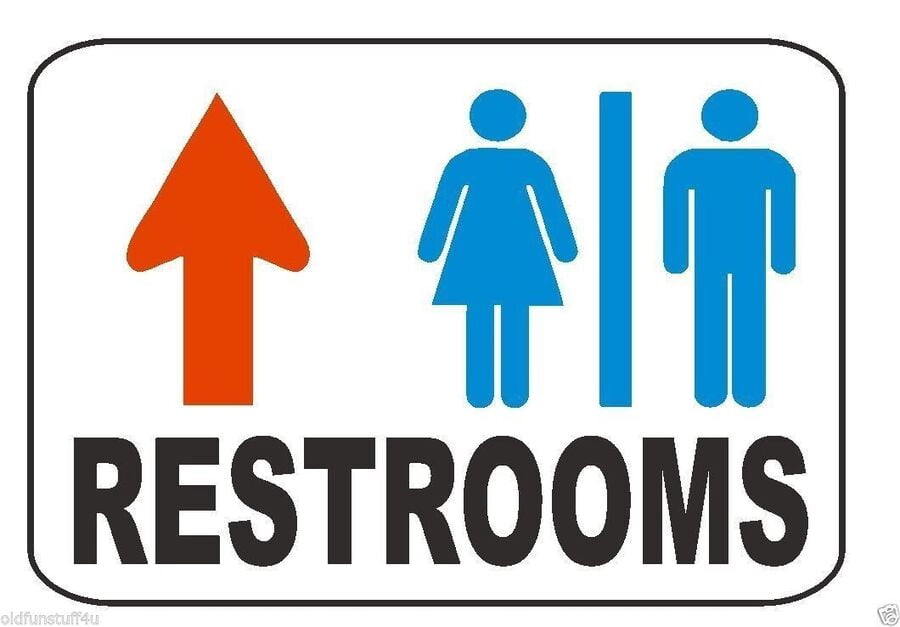 Restroom Sign Male Female Up Arrow Safety Business Sign Decal metal ...