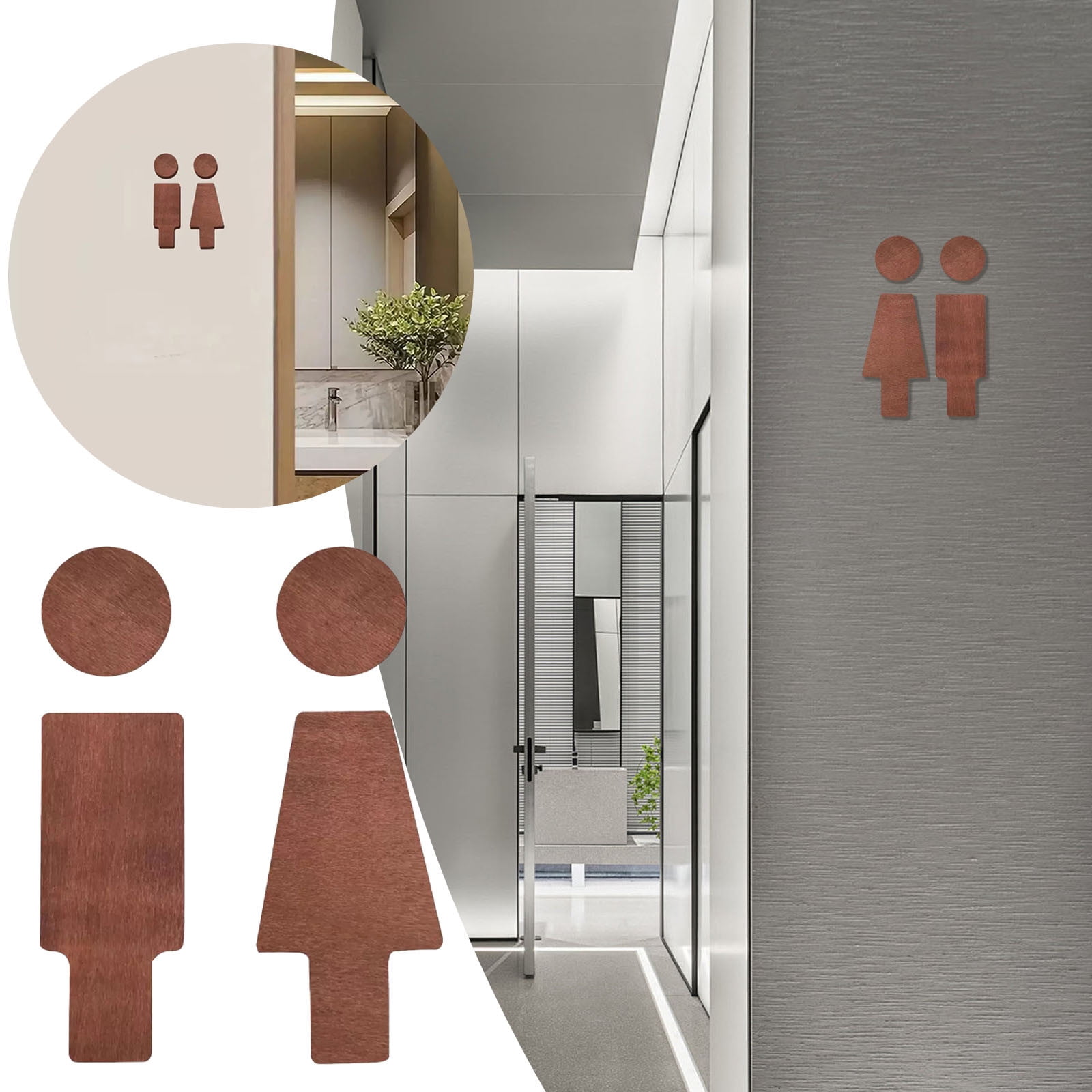 Restroom Signs Wood Men and Women Toilet Bathroom Door Signs Wooden ...