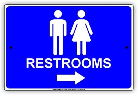 Restroom Tin Sign Restrooms Funny Aluminum Sign Decoration Home Road ...