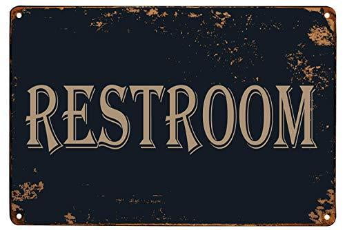 Restroom Vintage Metal Sign Bathroom Door Signs for Offices Businesses ...