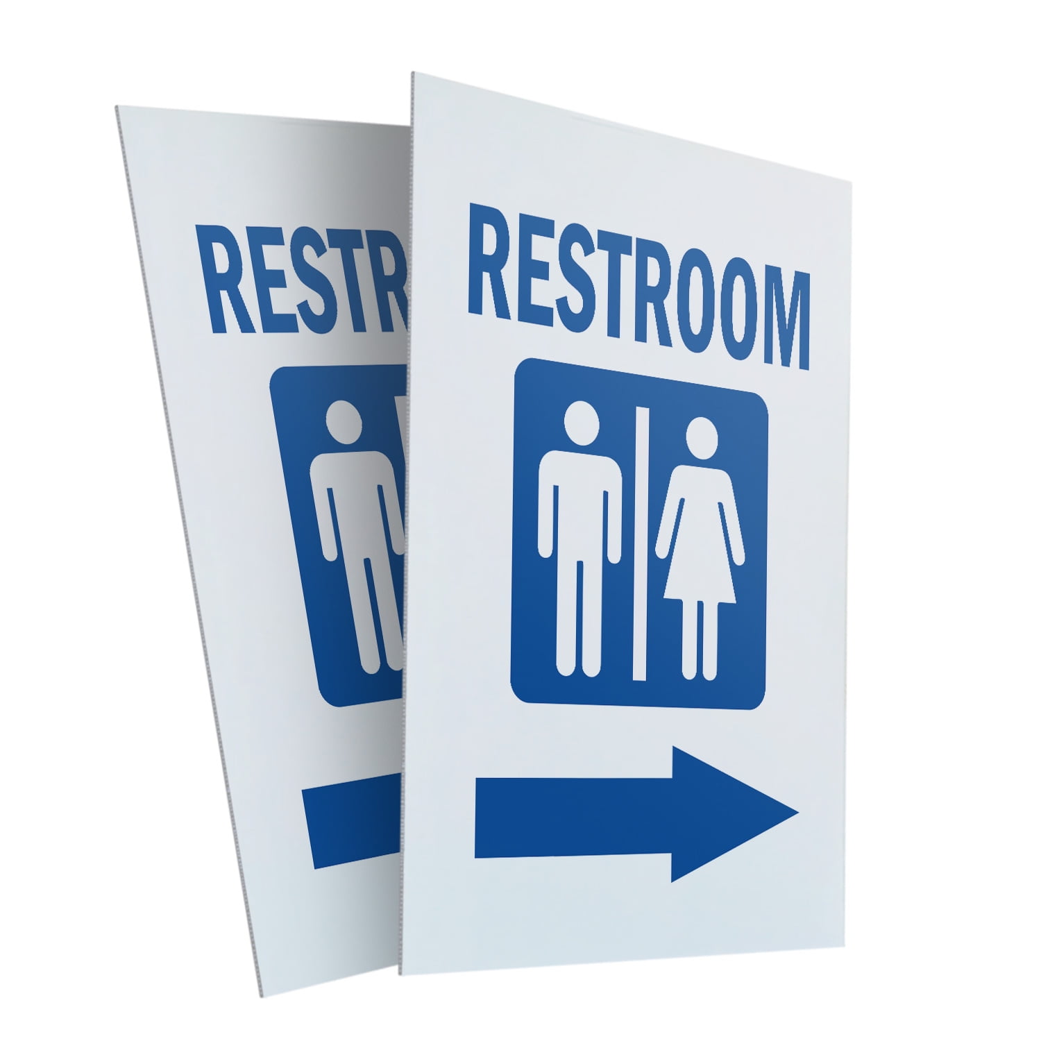 Restroom With Arrow (2-PACK) 24" x 36" Plastic Signs | Sign Insert 4mm ...
