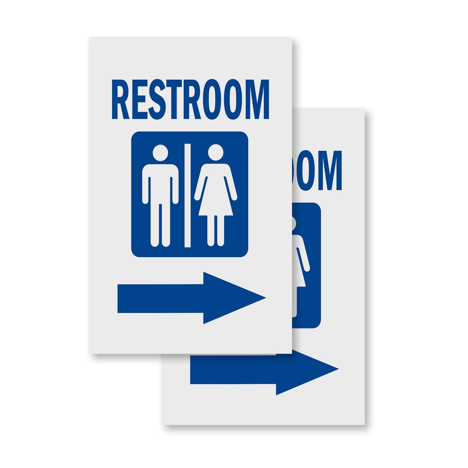 Restroom With Arrow (2-PACK) 24" x 36" Vinyl Decals | Sign Insert Peel ...