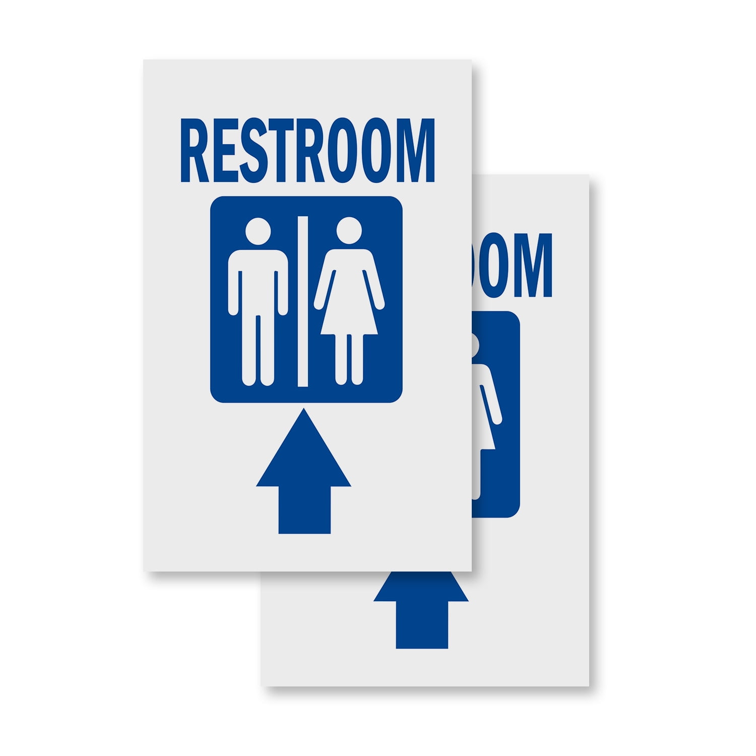 Restroom With Up Arrow (2-PACK) 24" x 36" Vinyl Decals | Sign Insert ...
