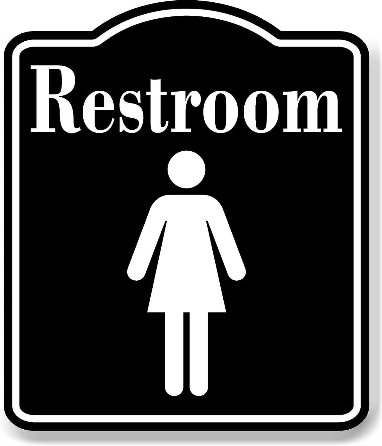 Restroom Women Picture BLACK Aluminum Composite Sign, 15"x18" - Walmart.com