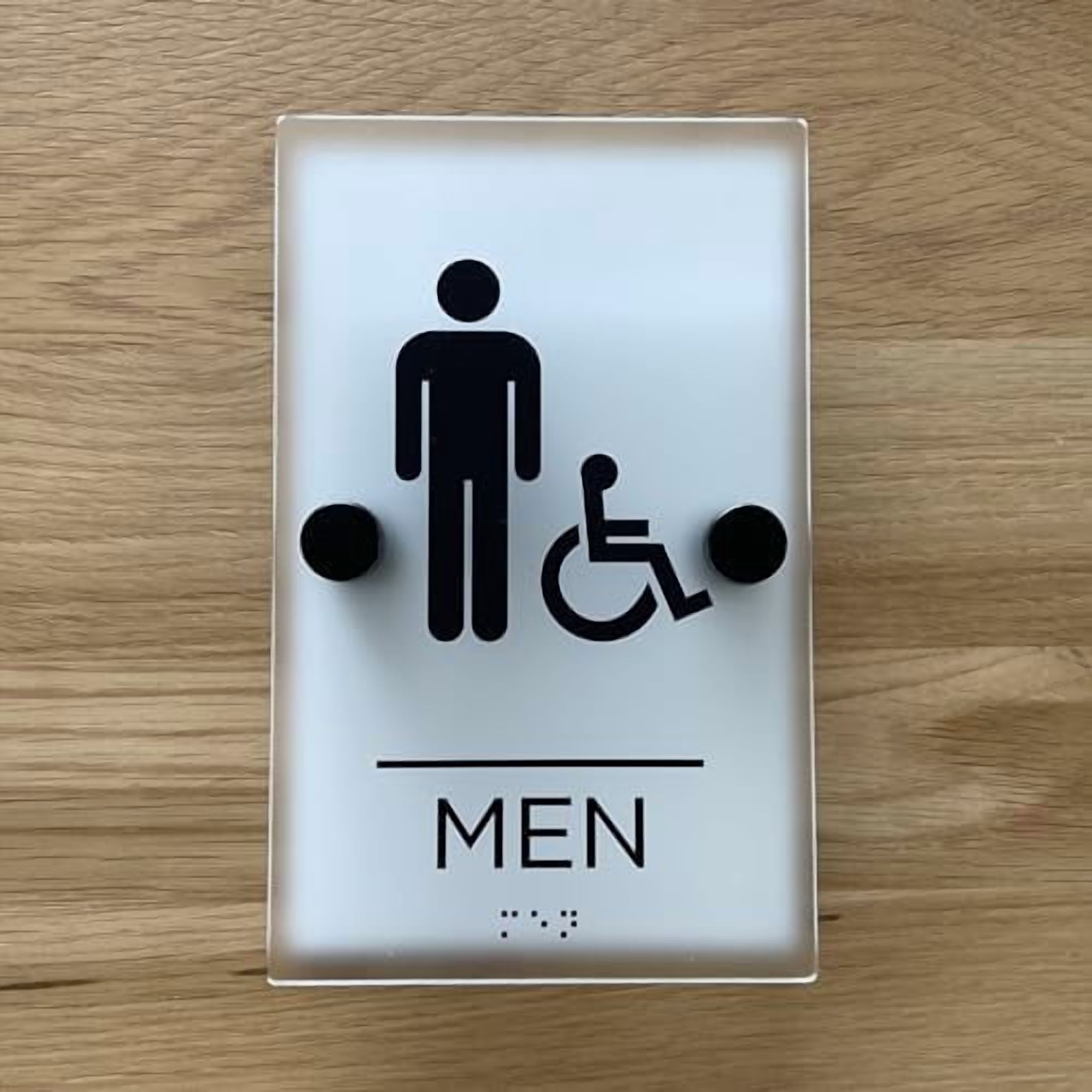 Restroom sign, matte acrylic with stainless steel mounting hardware (5 ...