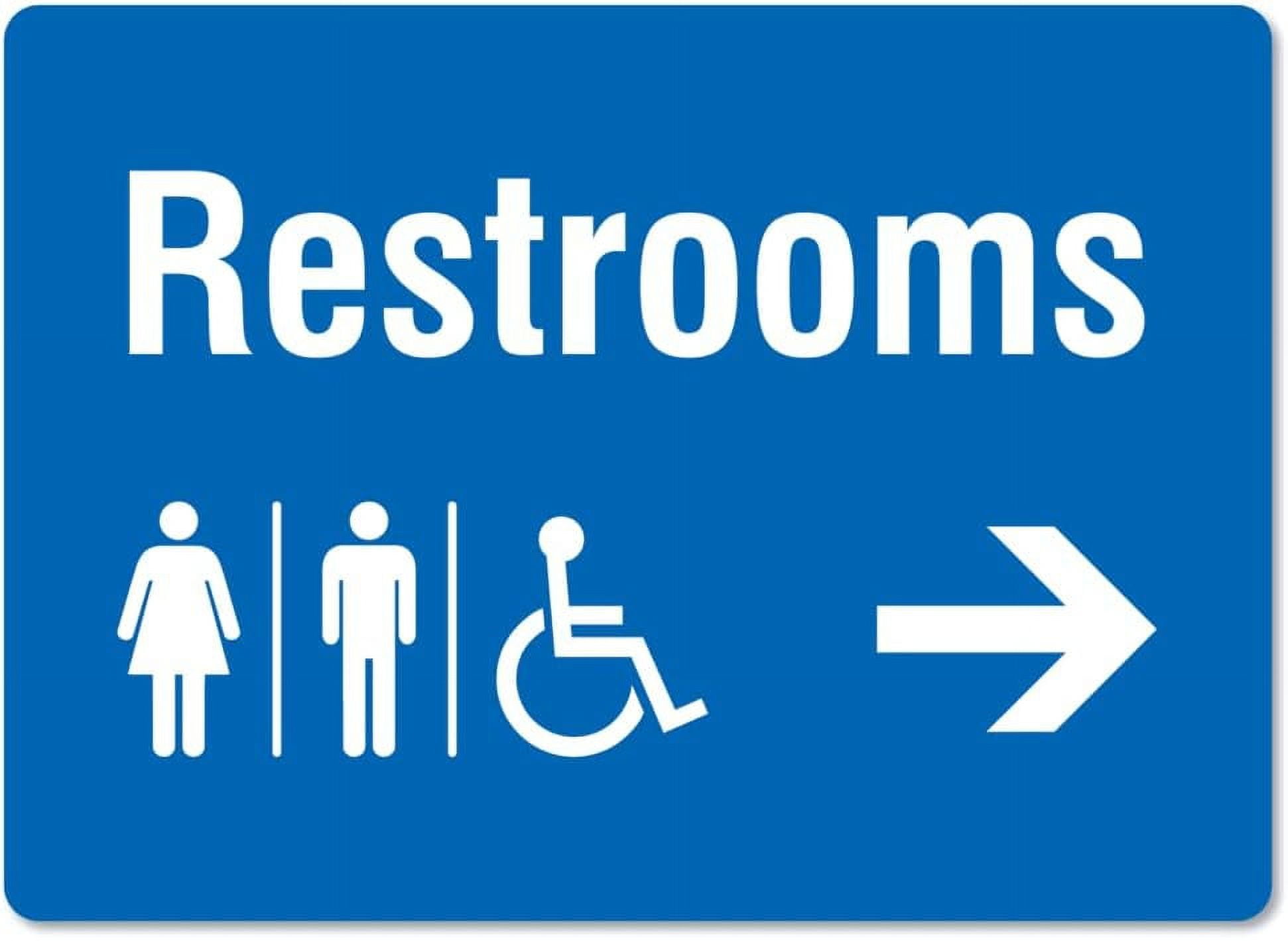 Restrooms Arrow Right Sign Directional Signs Toilet Signs Metal Tin ...
