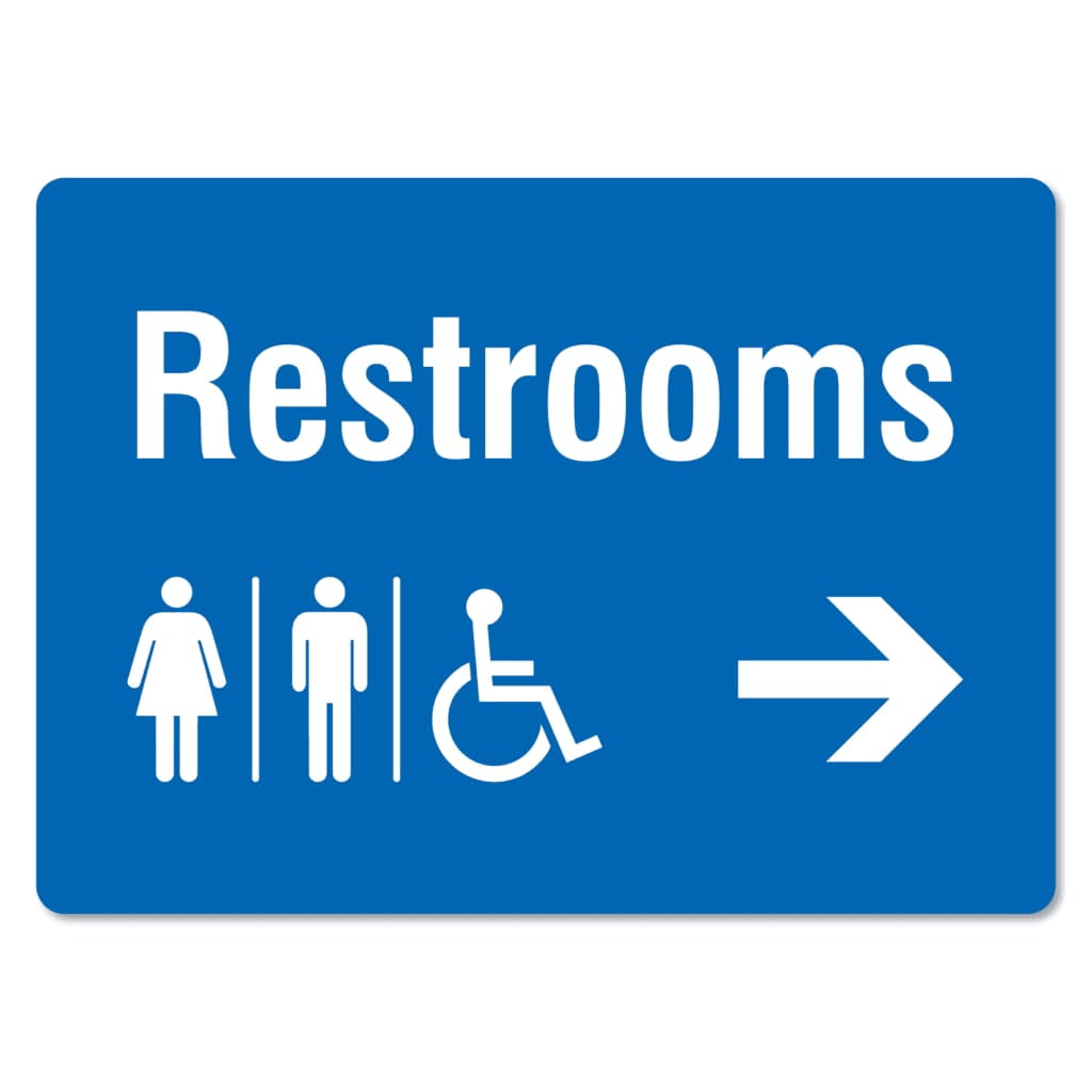 Restrooms Arrow Right Sign Directional Signs Toilet Signs Metal Tin ...