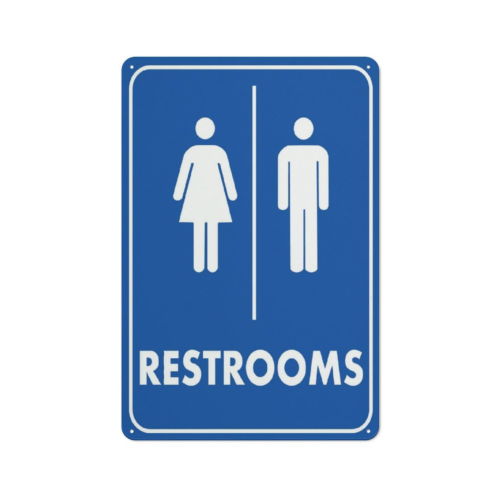 Restrooms Blue Sign Outdoor Metal Sign - 12 X 8 Metal Signs For ...