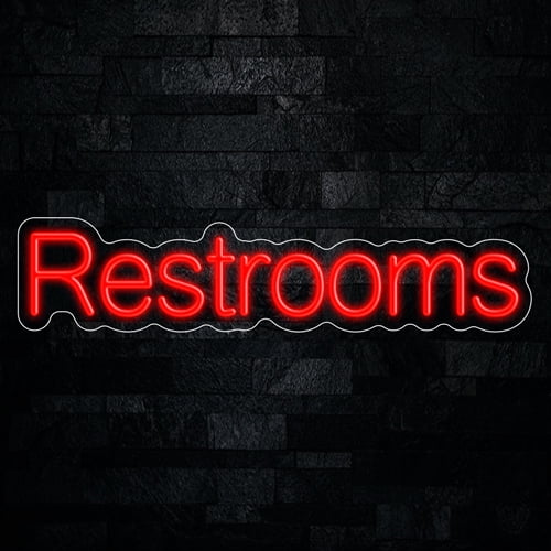 Restrooms LED Neon Sign 27"L x 6"H #33354 - Walmart.com