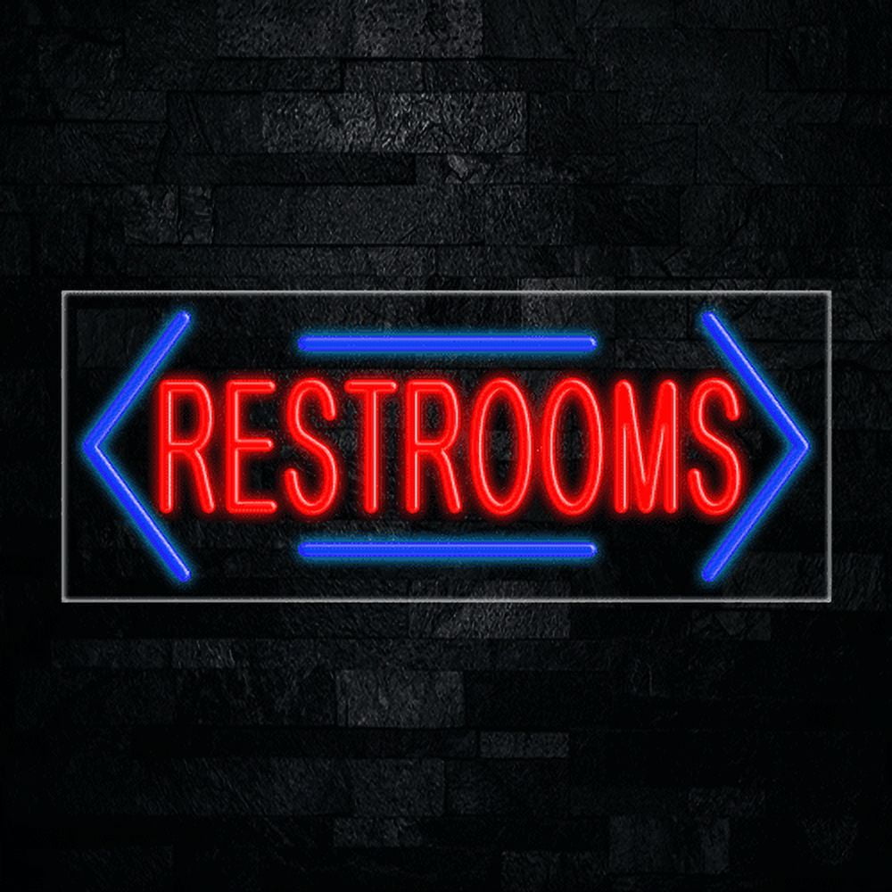 Restrooms-LED Neon Sign 30"L x 12"H #30883 - Walmart.com