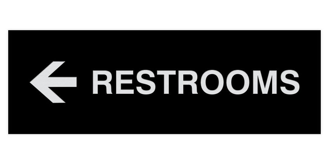 Restrooms Left Arrow Directional Sign Sign: Easy To Mount Informative ...