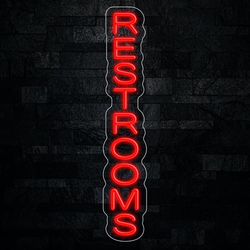 Restrooms Neon LED Sign 5"L x 27"H #32663 - Walmart.com