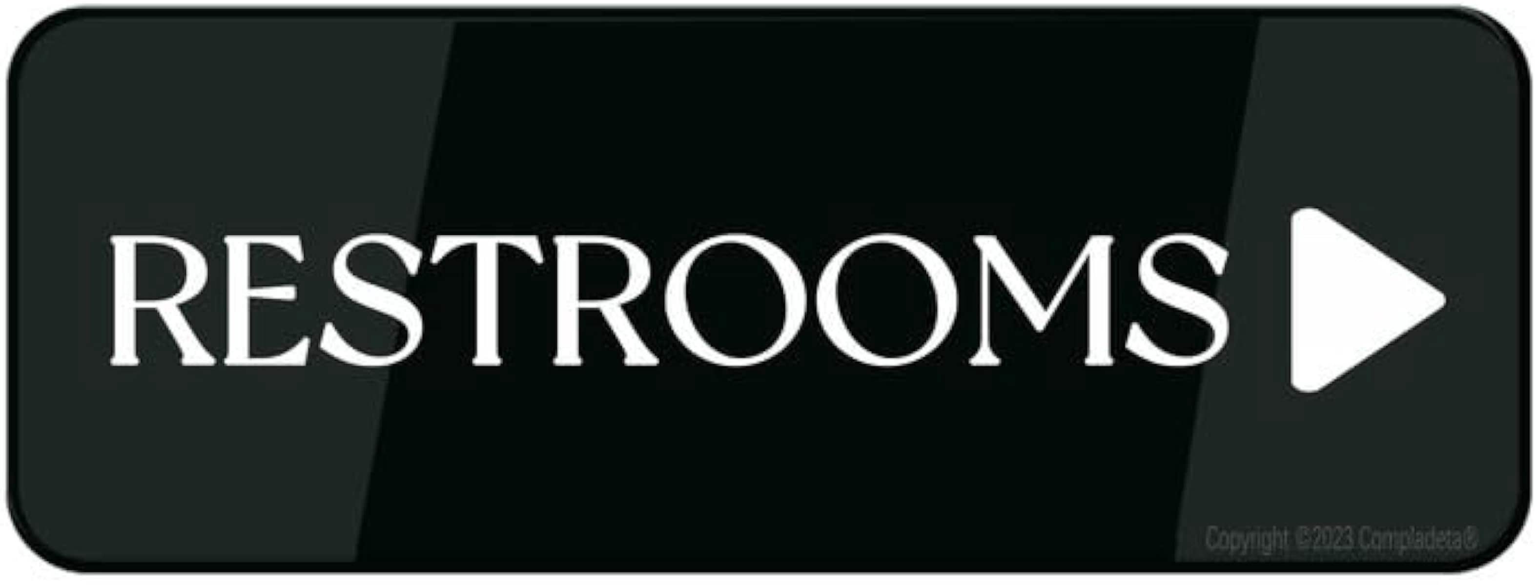 Restrooms Right Arrow Directional Sign Door Sign Wall Decal For Offices ...