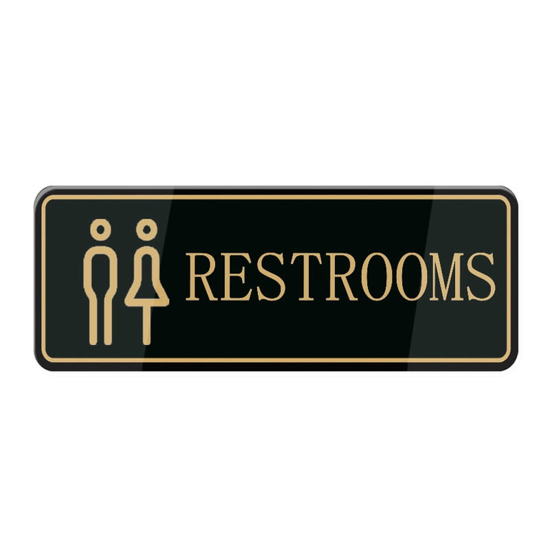 Restrooms Sign For House, 10X3 Inch Acrylic Plaque With Strong ...