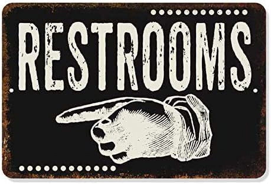 Restrooms Sign Left Dark Restaurant Signs Rustic Wall Décor Bathroom ...