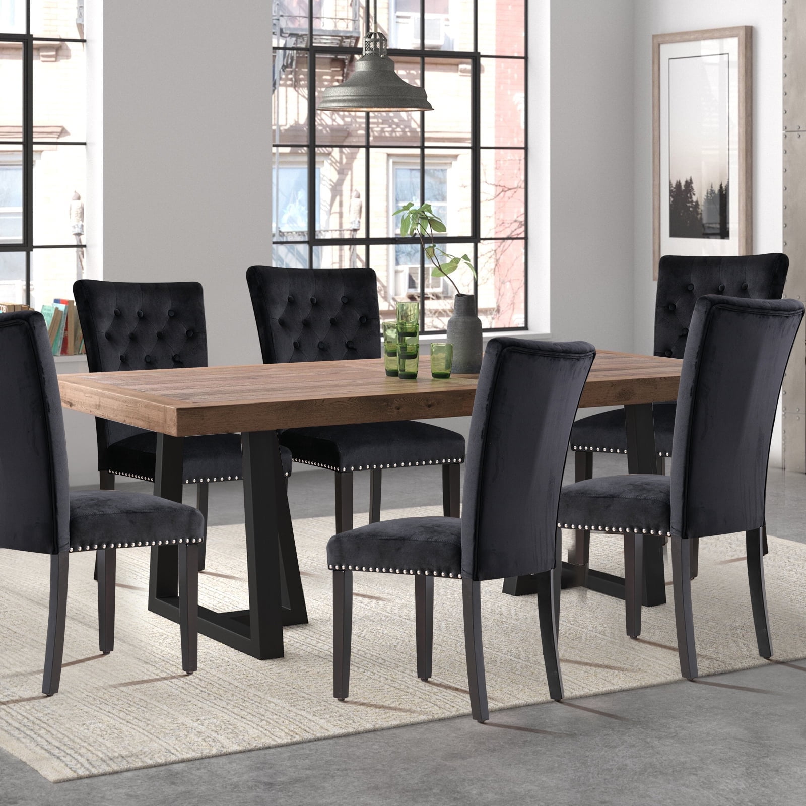 Restworld Dining Chair ,Set of 6 Elegantly Upholstered Velvet Chairs ...