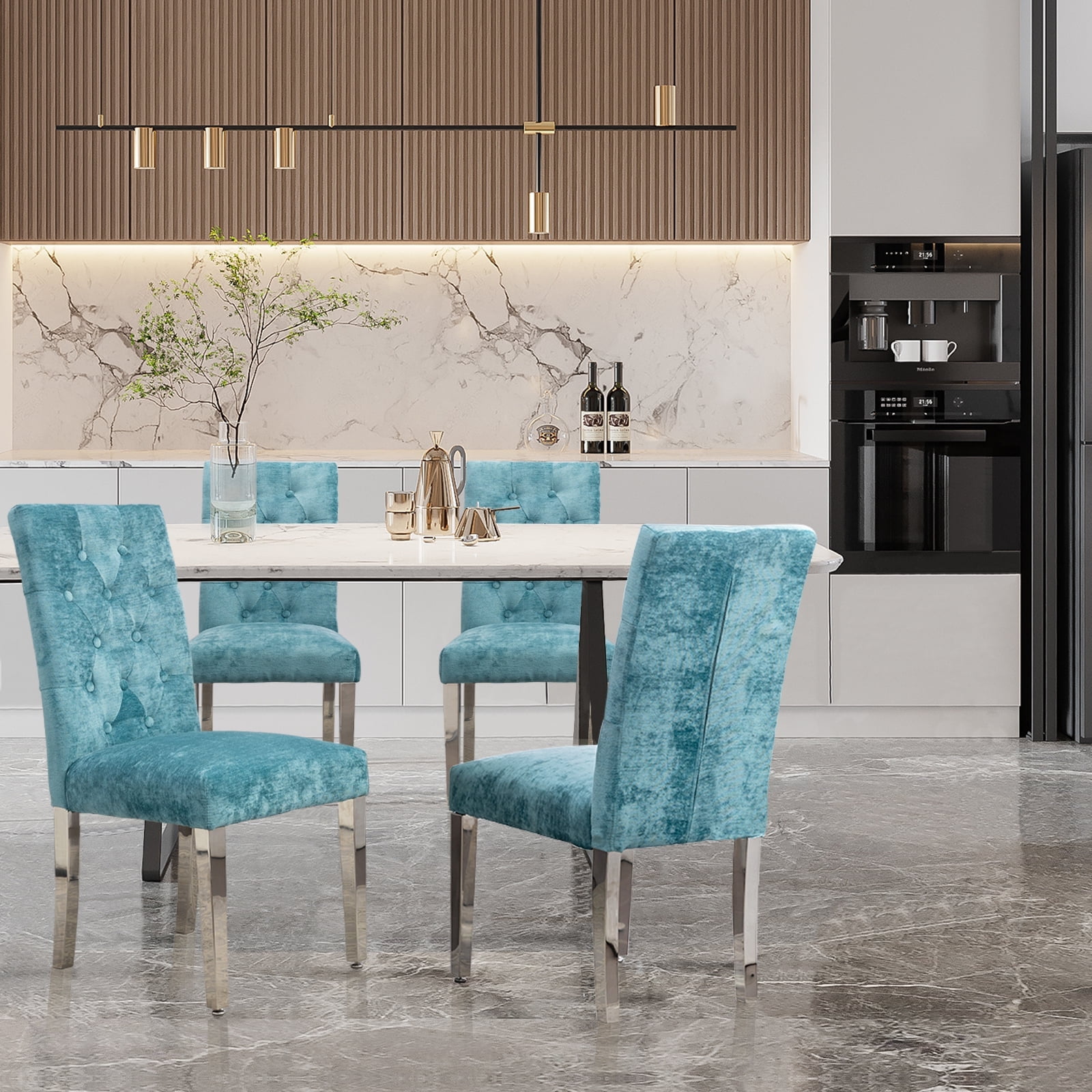 Restworld Dining Nook Chair,Tufted Upholstered High Back Parson Dining ...