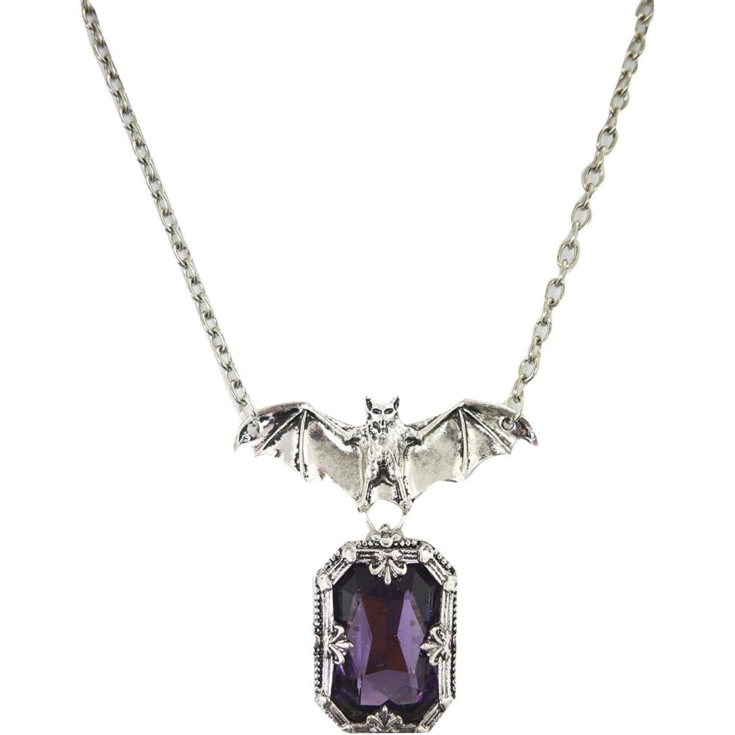 Restyle Gothic Vampire Night Whisper Bat and Purple Chunky Gemstone ...