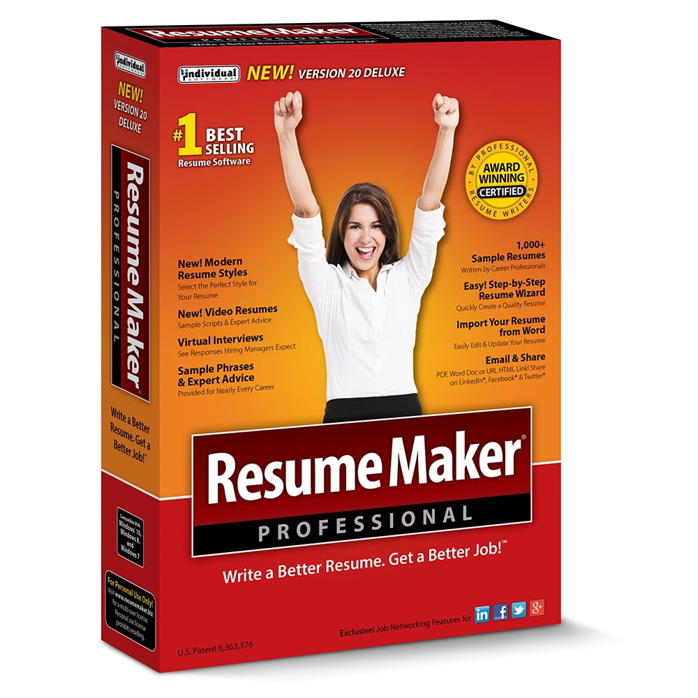 ResumeMakerÂ® Professional Deluxe 20, Create Resumes with Customizable ...