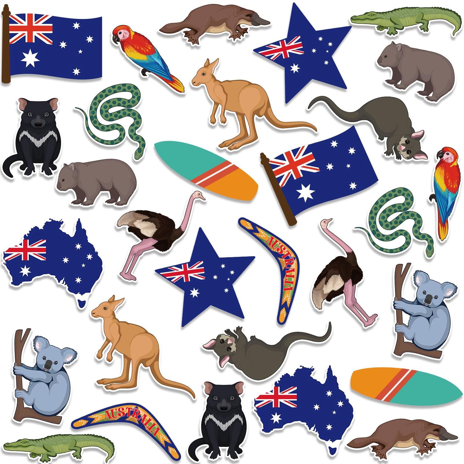 Resurhang 30 Pcs FEV6 Australian Cutouts Australia Day Cut Outs Party ...