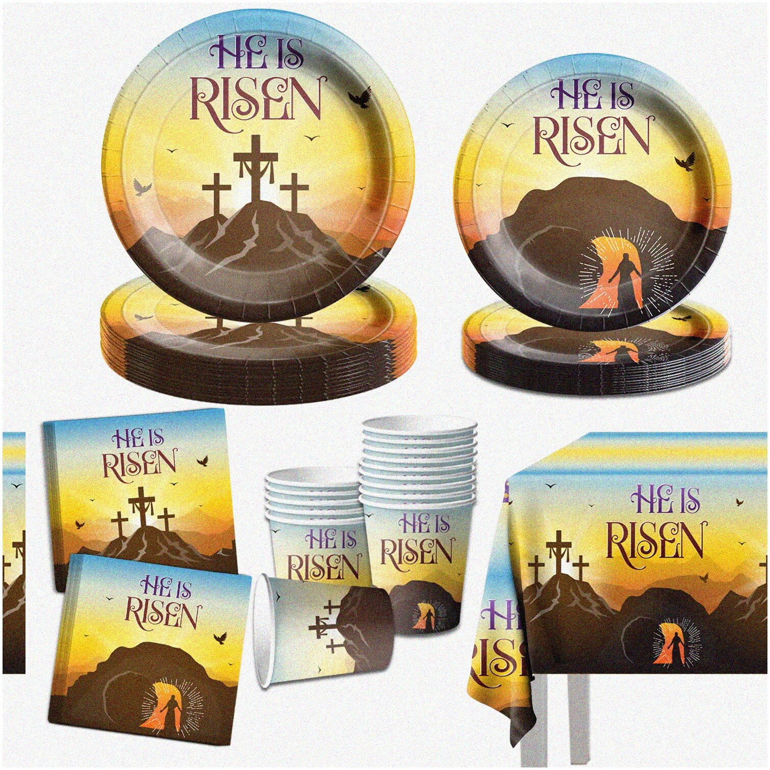 Resurrection Celebration Party Pack - 121-Piece Disposable Tableware ...