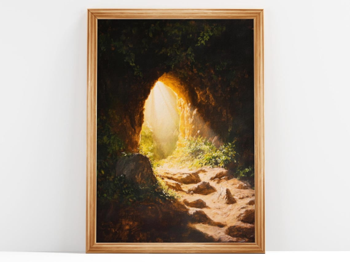 Resurrection, Tomb Of Christ, Jesus Watercolor Print, Christian Artwork ...