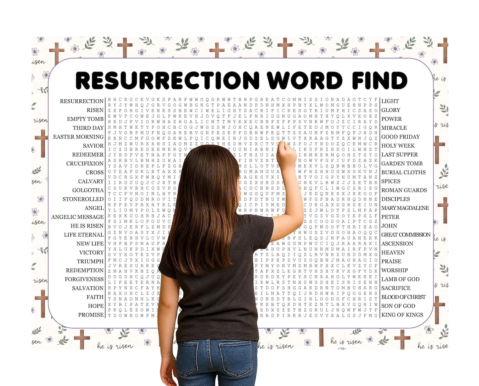 Resurrection Word Search Game, Giant Crossword Puzzle, Large Word Find ...