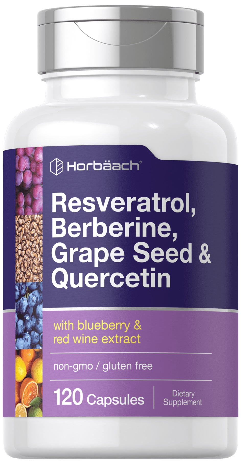 Resveratrol Berberine Grape Seed & Quercetin | with Blueberry & Red ...