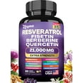 Resveratrol Supplement 12600mg Milk Thistle 900mg NAD+ 100mg Berberine ...
