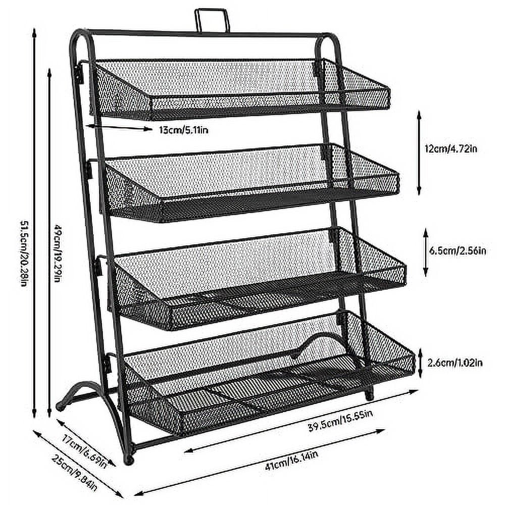 Retail Candy Display Rack, 4 Tiers Counter Groceries Display Rack ...