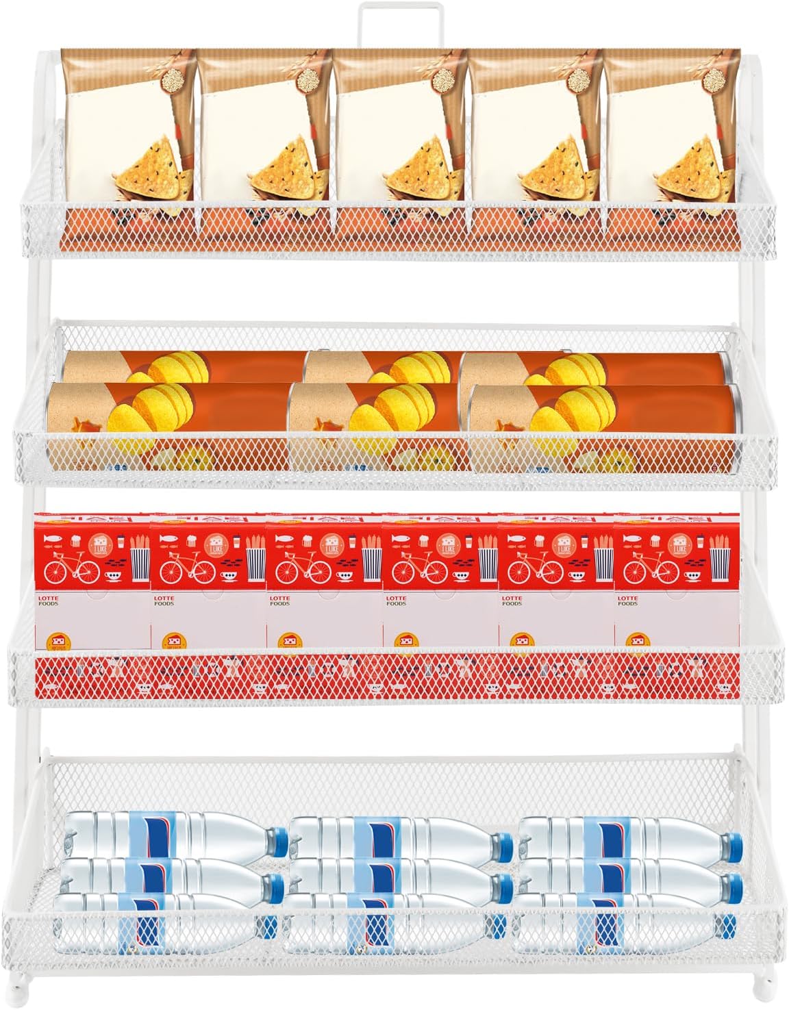 Retail Candy Display Rack, 4 Tiers Counter Groceries Display Rack ...