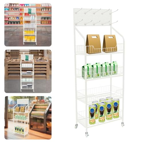 Retail Candy Snack Display Rack 4-Tier Metal Wire Storage Display Shelf ...