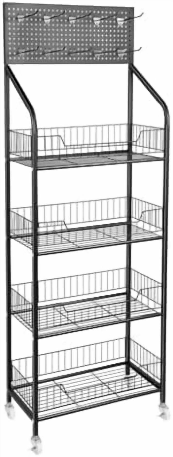 Retail Candy Snack Display Rack 4-Tier Metal Wire Storage Display Shelf ...