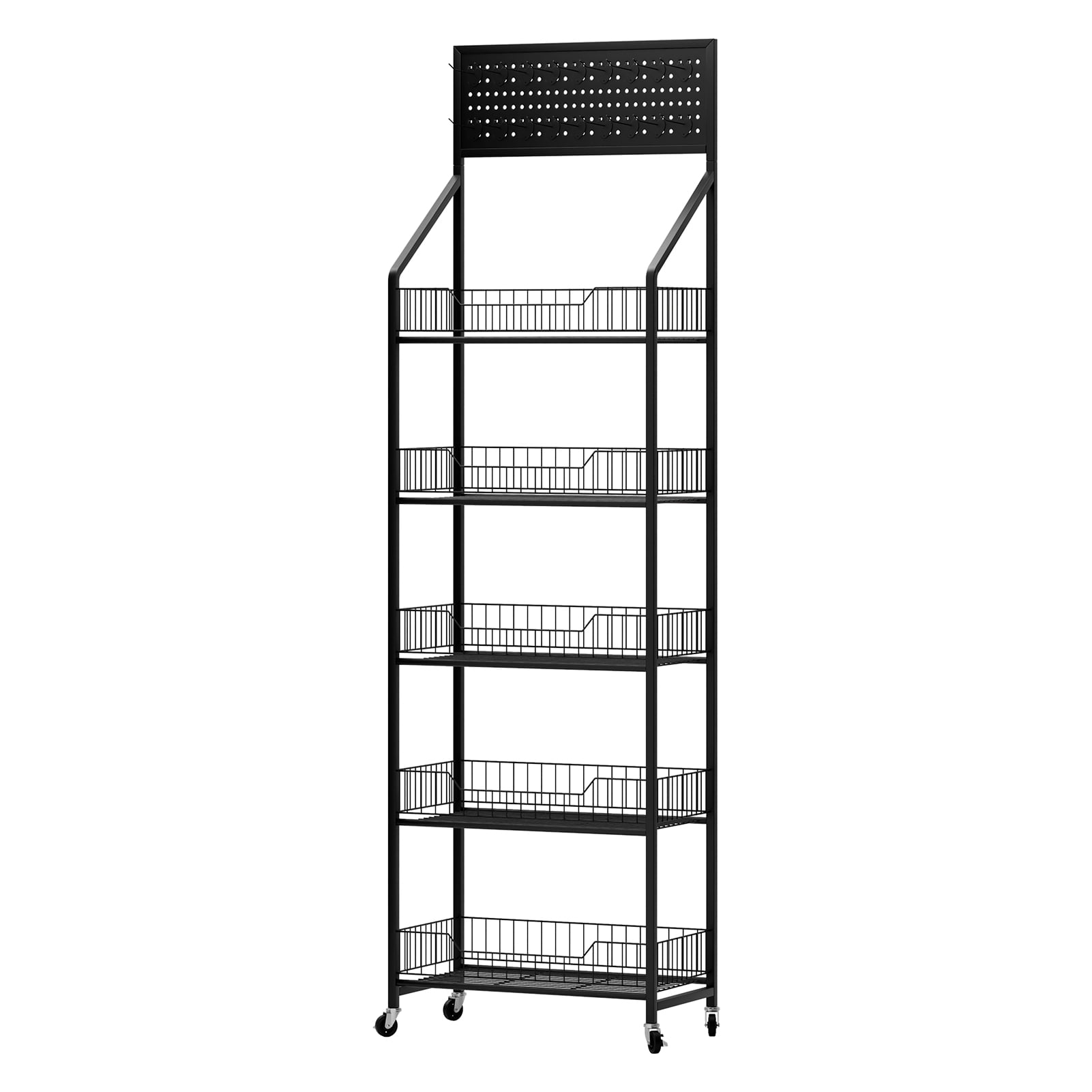 Retail Candy Snack Display Rack, 5-Tier Carbon Steel Storage Shelf with ...