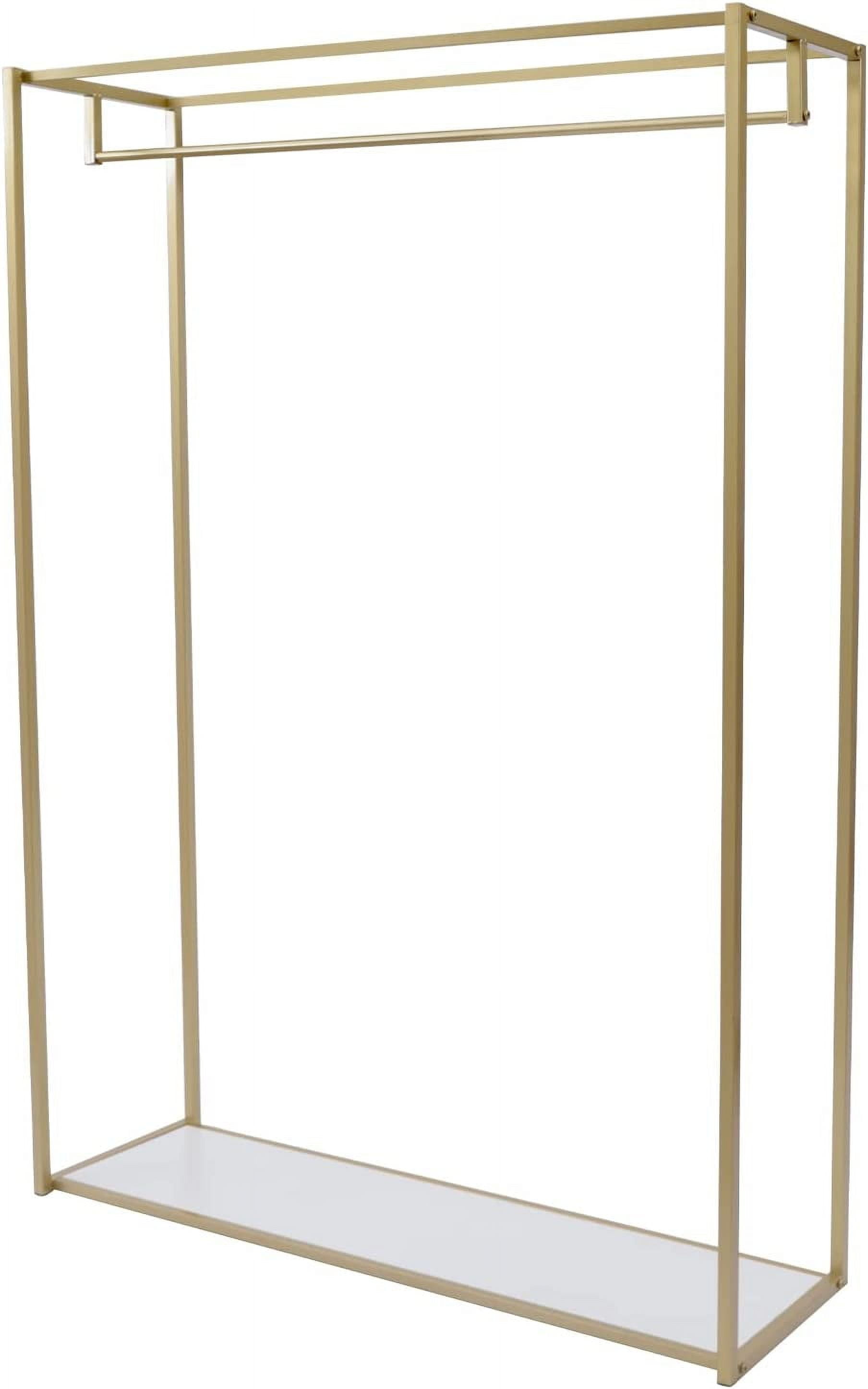 Retail Display Gold Clothing Racks with Shelves, Boutiques Garment Rack ...