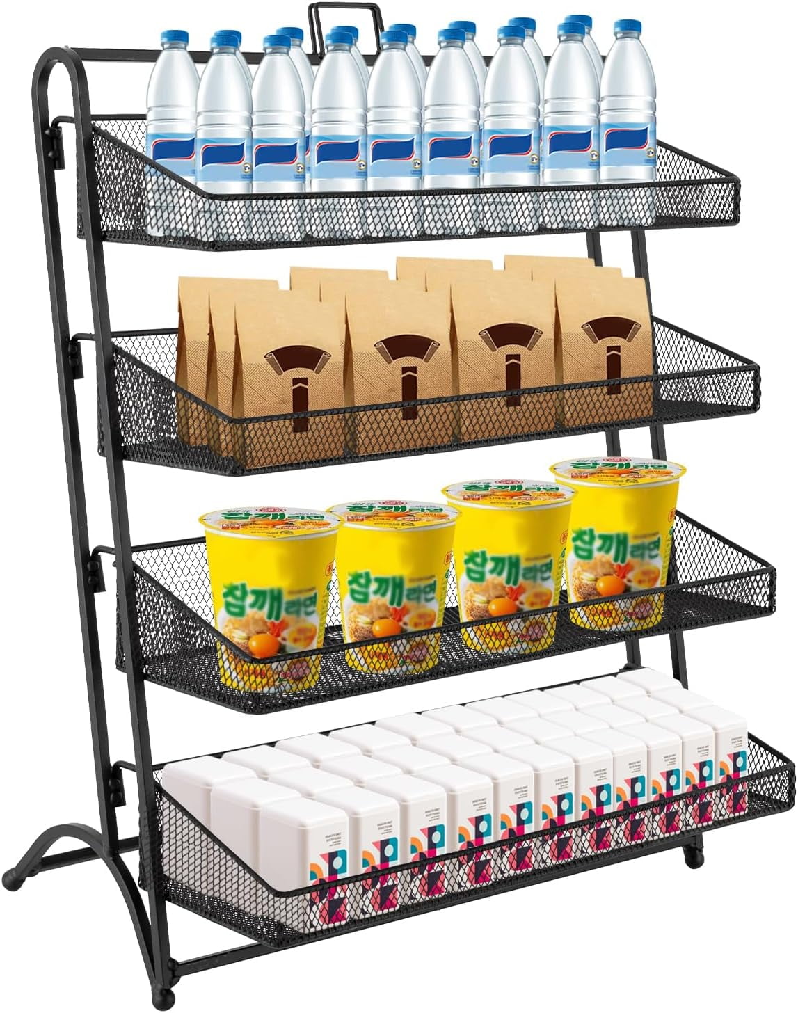 Retail Display Rack 4-Tier Market Merchandise Display Shelf Tabletop ...