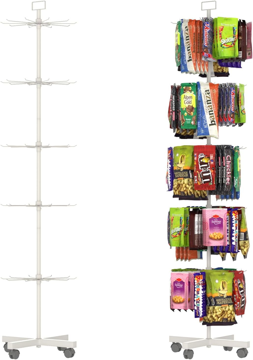 Retail Display Racks 5 Tier Spinning Display Stand, Movable Shop ...