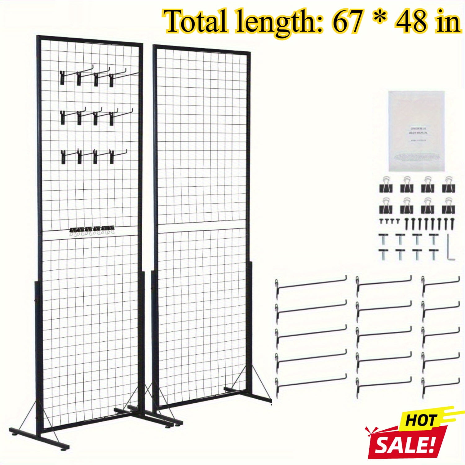 Retail Display Table Grid Wall Panel Tower, 2PACK Wire Grid Wall ...