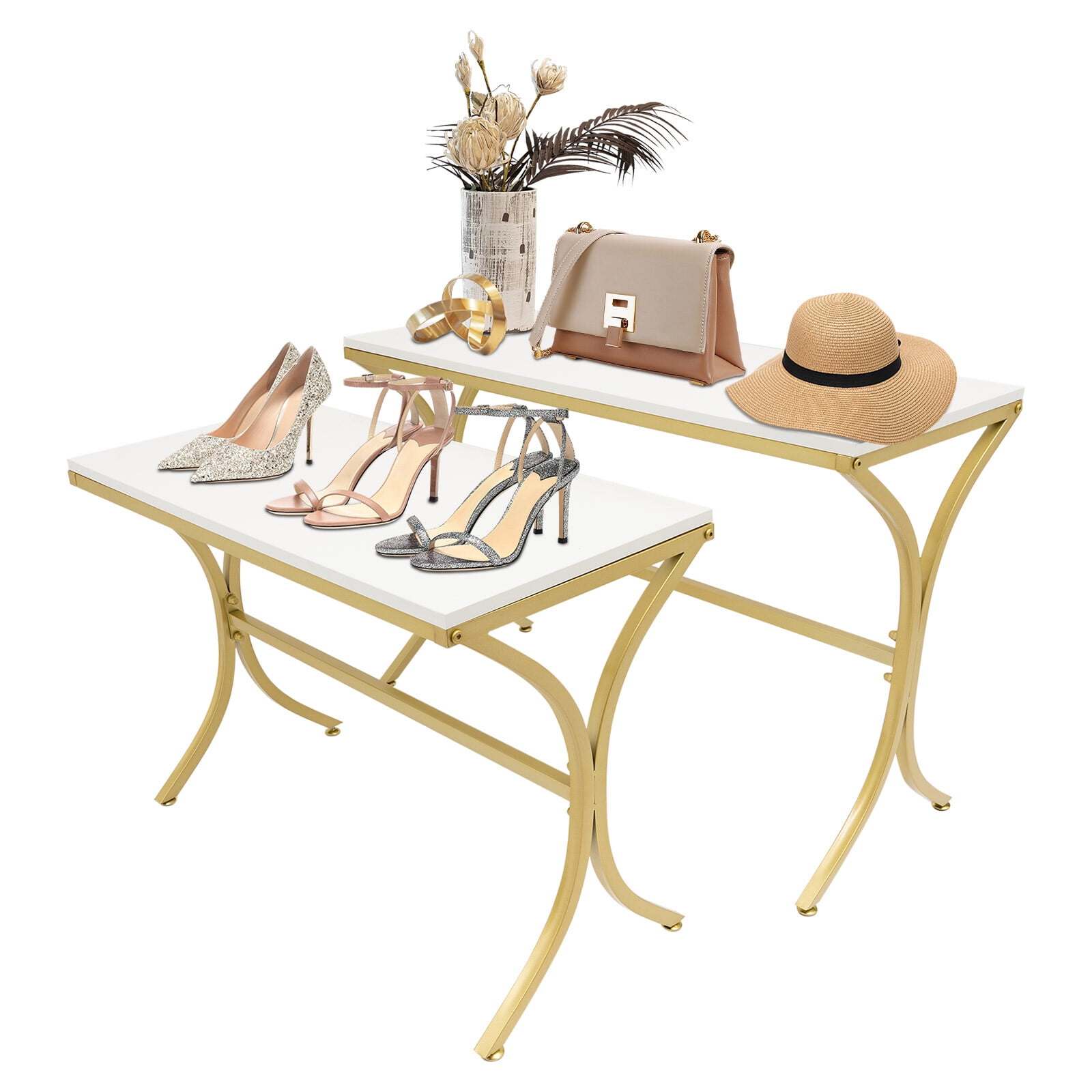 Retail Display Tables 2 Piece Set Nesting Tables Metal Shoe Handbag ...