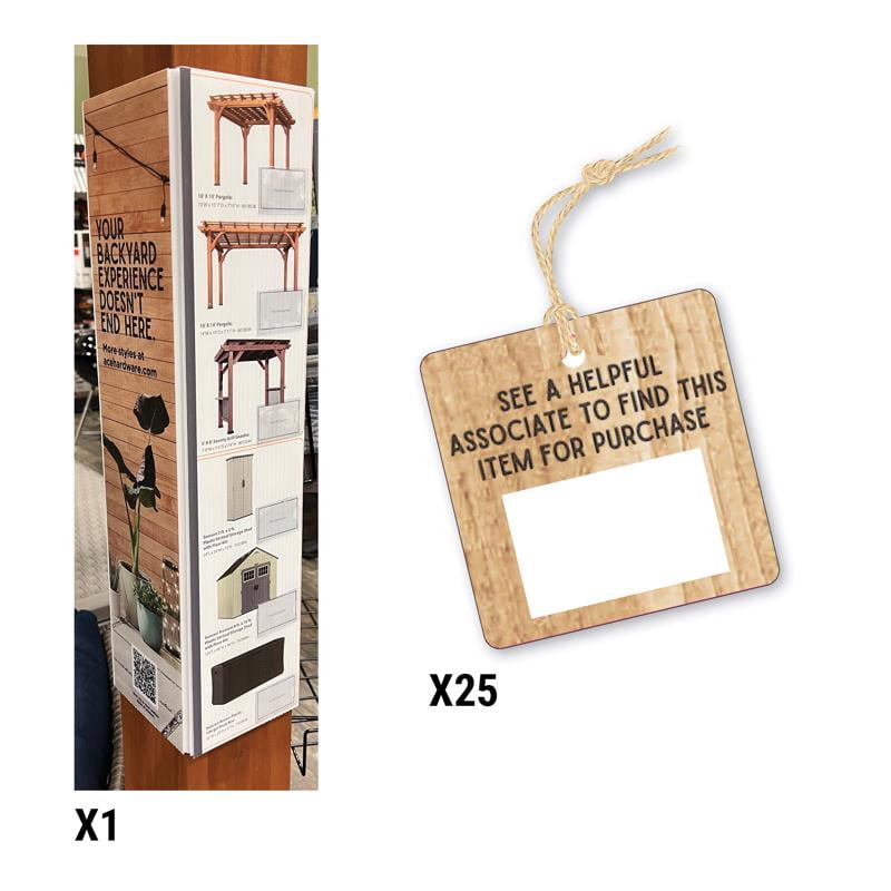 Retail First Inc 12 in. H X 2 in. W X 24 in. L Assorted Pergola Graphic ...