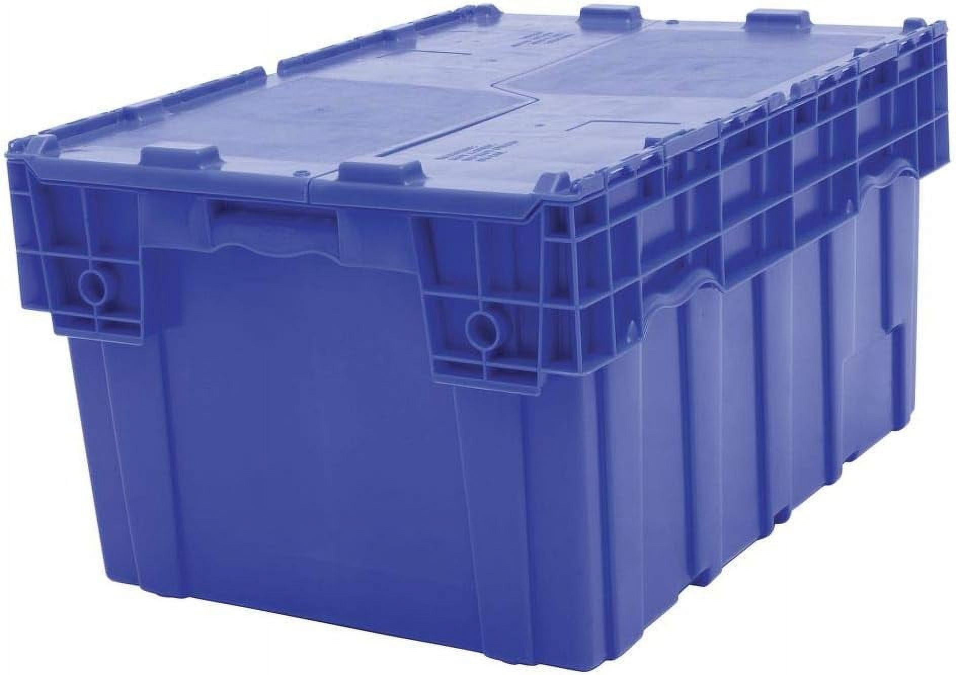 Retail Resource Storage Container with Hinged Lid Blue 28 x 20 1/2 x 15 ...