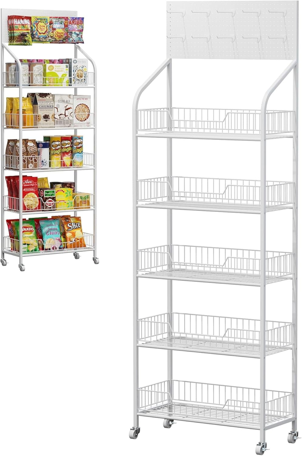Retail Snack Display Rack, 5 Tier Snack Candy Potato Chip Display Stand ...